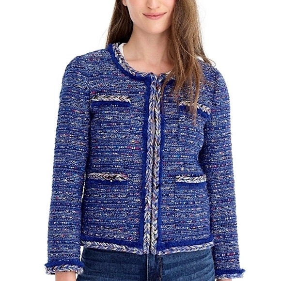 J. Crew | Jackets & Coats | J Crew Lady Jacket Braided Trim Tweed ...